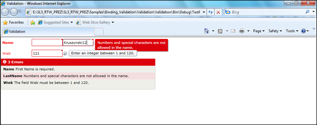 Windows developer future: New features in Silverlight 3: Binding & Validation